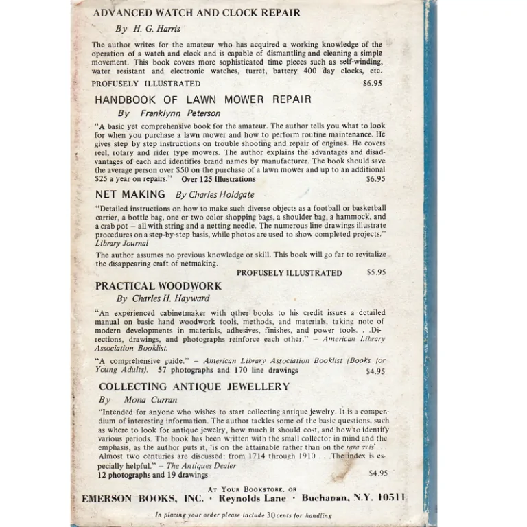 Handbook of Watch and Clock Repairs, Revised Edition by H.G. Harris ...