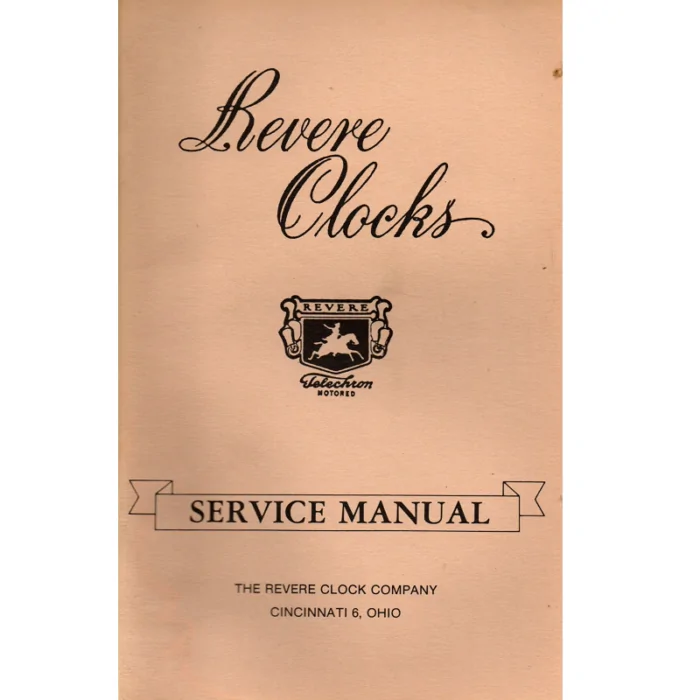 Revere Clock Service Manual from the Revere Clock Company - Clockworks