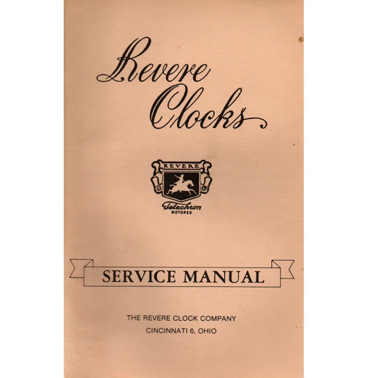 Revere Clock Service Manual from the Revere Clock Company - Clockworks
